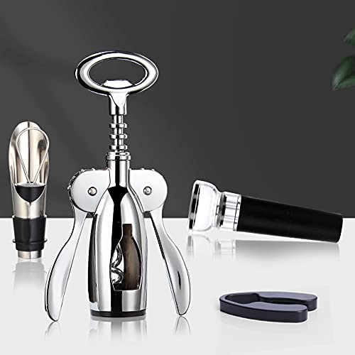 Drincarier Stainless Steel Wine Opener Compact Corkscrew Wine Bottle Opener with Foil Cutter Wine Stopper………