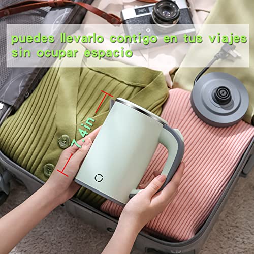 Enliansgo Small Electric Kettle Stainless Steel Double Wall Electric Kettle,0.8L Portable Travel Kettle Stainless Steel with Auto Shut-Off,Hotels/Offices/Travel Mini Electric Kettle （Green）