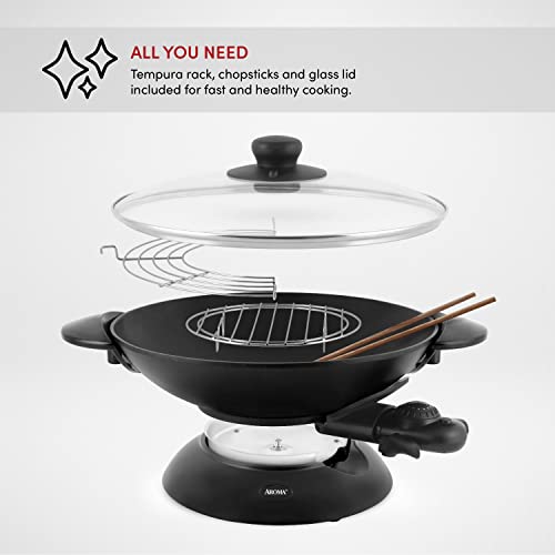 Aroma Housewares AEW-307 Electric Wok, 5 Qt, Black