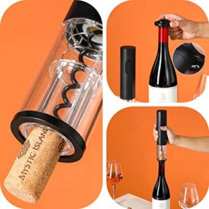 CQKWCGAB Five-Piece Electric Wine Opener Set,Battery Powered Automatic wine bottle opener with Foil Cutter, two Wine Stoppers and Pourer for wine lovers Gift, Kitchen Bar Party Outdoor Wedding helper