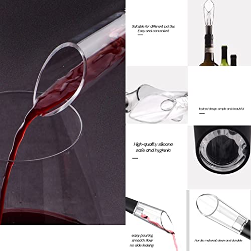 CQKWCGAB Five-Piece Electric Wine Opener Set,Battery Powered Automatic wine bottle opener with Foil Cutter, two Wine Stoppers and Pourer for wine lovers Gift, Kitchen Bar Party Outdoor Wedding helper