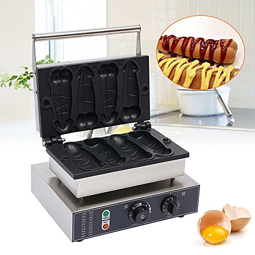 TFCFL Commercial Waffle Dog Maker Machine,Non-Stick Waffle Stick Maker,Electric Corn Dog Maker Stainless Steel Waffle Baker Machine 50-300 ℃ (1.6kW)