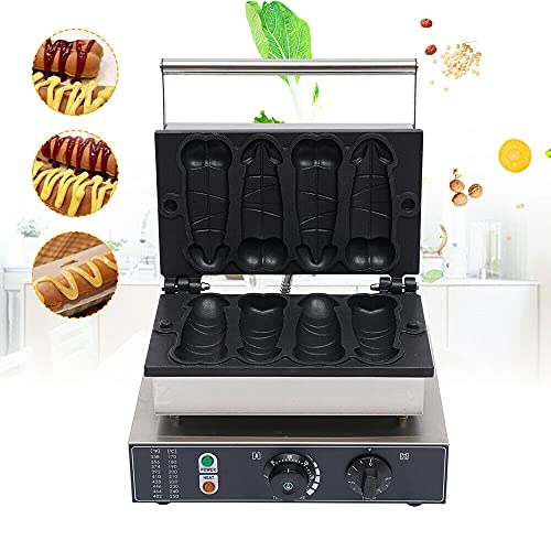 TFCFL Commercial Waffle Dog Maker Machine,Non-Stick Waffle Stick Maker,Electric Corn Dog Maker Stainless Steel Waffle Baker Machine 50-300 ℃ (1.6kW)