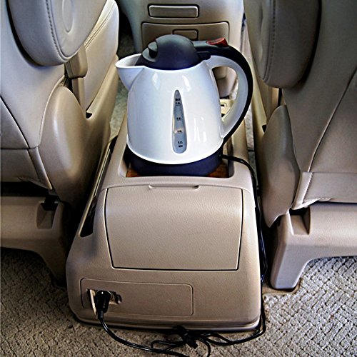 Fdit Portable Car Electric Kettle Road Trip Travel Cigarette Lighter DC12V/24V Heated Water Tea Coffee Kettle Auto Shut Off (1000ml (Kettle) (12V)