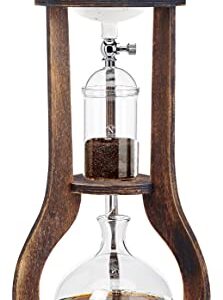 Nispira Iced Coffee Cold Brew Drip Tower Coffee Maker Wooden, 6-8 cup