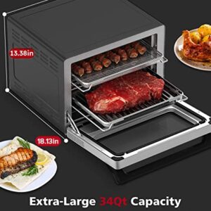 Nuwave TODD ENGLISH iQ360 Digital Smart Oven, 20-in-1 Convection Infrared Grill Griddle Combo, 34-Qt Mega Capacity, 1800 Watts, Adjustable Triple Surround Heat Zones, Smart Thermometer, WIFI Enabled