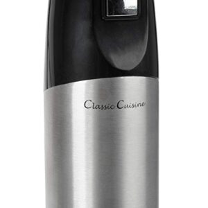 Classic Cuisine Immersion Blender-4-In-1 6 Speed Hand Mixer Set Whisk, Food Processor Cup, 32oz. Beaker, For Soup, Milkshakes, Salsa, Black