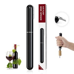 air pressure wine opener, 2 in 1 needle pen corkscrew with foil cutter, handheld wine cork remover, portable travel manual cork opener kit