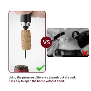 Air Pressure Wine Opener, 2 in 1 Needle Pen Corkscrew with Foil Cutter, Handheld Wine Cork Remover, Portable Travel Manual Cork Opener Kit