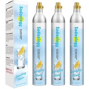 blue flag 60l co2 carbonator compatible with sodastream appliances (excluding art, terra seltzer maker), 14.5oz, set of 3