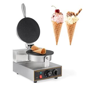 dyna-living commercial ice cream cone machine waffle cone maker 110v electric stainless steel egg roll mold nonstick waffle cone and bowl maker for home restaurant use 1200w