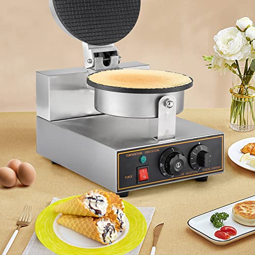 Dyna-Living Commercial Ice Cream Cone Machine Waffle Cone Maker 110V Electric Stainless Steel Egg Roll Mold Nonstick Waffle Cone and Bowl Maker for Home Restaurant Use 1200W