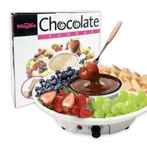 Chocolate Fondue Maker - 110V Electric Chocolate Melting Fondue Pot Set with 4 Steel Forks, Stainless Steel Bowl, Serving Tray, Upgraded Heating Material for Melting