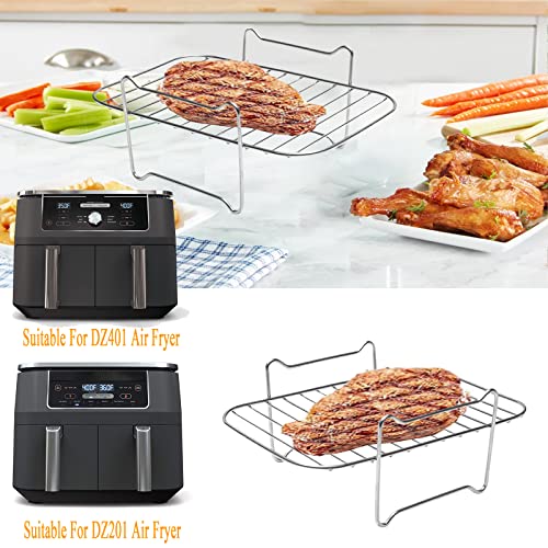 IUKOENTE Air Fryer Rack, 304 Stainless Steel Multilayer Dehydrator Rack For Double Boiler Air Fryers, Air Fryer Accessories Compatible with 4QT to 8QT Air fryer basket.