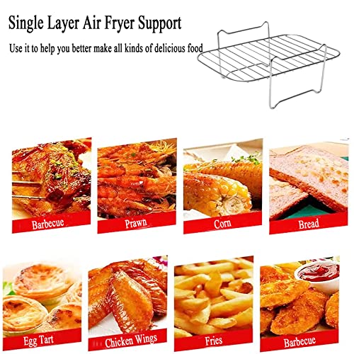 IUKOENTE Air Fryer Rack, 304 Stainless Steel Multilayer Dehydrator Rack For Double Boiler Air Fryers, Air Fryer Accessories Compatible with 4QT to 8QT Air fryer basket.