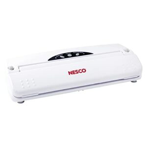 nesco vs-01 one touch operation food vacuum sealer with vacuum sealer bags, white