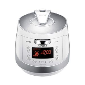 cuckoo crp-hs0657fw | 6-cup (uncooked) induction heating pressure rice cooker | 11 menu options, stainless steel inner pot, made in korea | white