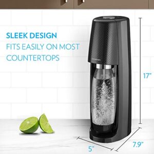 SodaStream Fizzi Sparkling Water Maker Bundle (Black), with CO2, BPA free Bottles, and 0 Calorie Fruit Drops Flavors