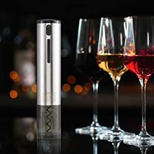 Electric Wine Bottle Opener by M&R Blvd. - Deluxe Rechargeable Stainless Steel Electric Corkscrew, USB Charging Cable - Premium Bar Accessory & Wine Gift