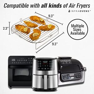 Air Fryer Accessories Compatible with Ninja Foodi Grill 5 in 1, Instant Pot, Gourmia, Chefman, Power Vortex, + More, Air Fryer Rack, Air Fryer Cheat Sheet Guides, Air Fryer Liners and Cleaner Brush