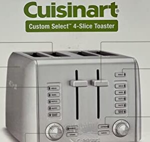 Cuisinart Bread, Bagel, English Muffin, Frozen Waffle and Pastry, 4-Slot Version with High Lift Carriage,7 Shade settings,4-Slice Custom Select Toaster