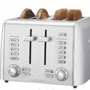 Cuisinart Bread, Bagel, English Muffin, Frozen Waffle and Pastry, 4-Slot Version with High Lift Carriage,7 Shade settings,4-Slice Custom Select Toaster