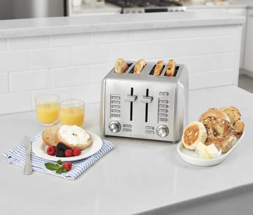 Cuisinart Bread, Bagel, English Muffin, Frozen Waffle and Pastry, 4-Slot Version with High Lift Carriage,7 Shade settings,4-Slice Custom Select Toaster