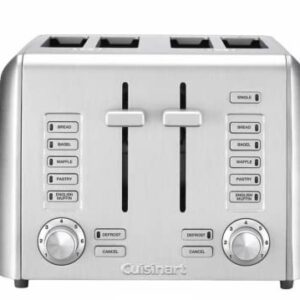 Cuisinart Bread, Bagel, English Muffin, Frozen Waffle and Pastry, 4-Slot Version with High Lift Carriage,7 Shade settings,4-Slice Custom Select Toaster