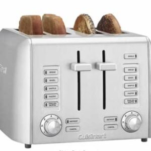 Cuisinart Bread, Bagel, English Muffin, Frozen Waffle and Pastry, 4-Slot Version with High Lift Carriage,7 Shade settings,4-Slice Custom Select Toaster