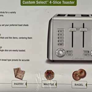 Cuisinart Bread, Bagel, English Muffin, Frozen Waffle and Pastry, 4-Slot Version with High Lift Carriage,7 Shade settings,4-Slice Custom Select Toaster