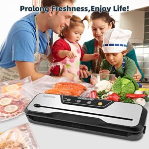 Toprime Vacuum Sealer Machine VS6612, 80Kpa Powerful Food Sealer Built-in Cutter with Sealing Bag and Hose, Vacuum Air Sealing System for Seal a Meal and Sous Vide