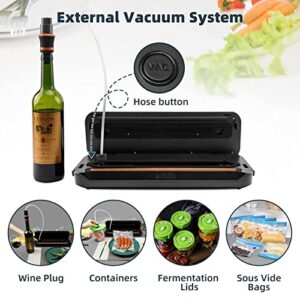 Toprime Vacuum Sealer Machine VS6612, 80Kpa Powerful Food Sealer Built-in Cutter with Sealing Bag and Hose, Vacuum Air Sealing System for Seal a Meal and Sous Vide