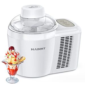 ice cream maker machine, haimmy 700ml automatic electric gelato machine with 2 modes, no pre-freezing required, keep cool 4 hours, homemade soft serve ice cream frozen yogurt sorbet dessert maker