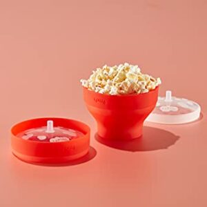 Lékué Mini Microwave Popcorn Maker, 5 x 3.5in, Red