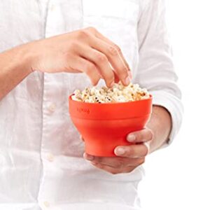 Lékué Mini Microwave Popcorn Maker, 5 x 3.5in, Red