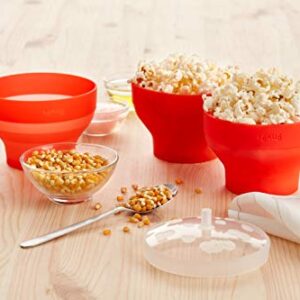 Lékué Mini Microwave Popcorn Maker, 5 x 3.5in, Red