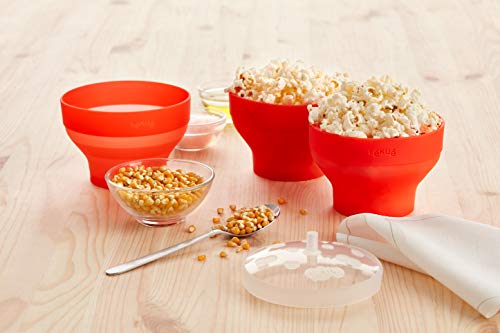 Lékué Mini Microwave Popcorn Maker, 5 x 3.5in, Red