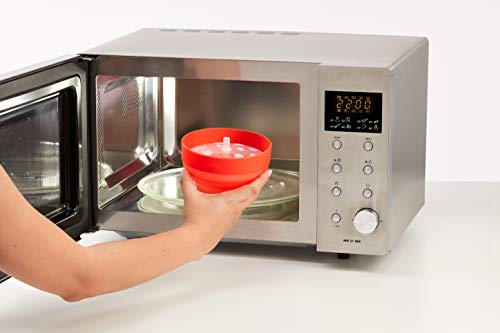 Lékué Mini Microwave Popcorn Maker, 5 x 3.5in, Red