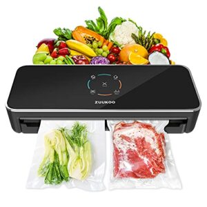 vacuum sealer machine, zuukoo automatic food sealer for food sealer vacuum sealing system, one-touch operation food vacuum sealers, powerful moist mode for wet food.(10 vacuum bags included)