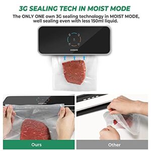 Vacuum Sealer Machine, ZUUKOO Automatic Food Sealer for Food Sealer Vacuum Sealing System, One-Touch Operation Food Vacuum Sealers, Powerful Moist Mode for Wet Food.(10 Vacuum Bags Included)