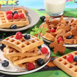 Mini Waffle Maker Waffle Iron Dinosaur Waffle Maker for Kids 7 Unique Dino Waffle in Minutes, Electric Nonstick Waffle Pancakes Maker with Removable Plates Breakfast Maker Machine (Double Set)