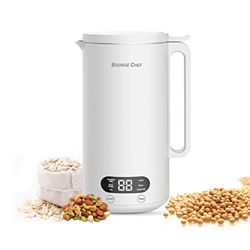 BOURGE CHEF Nut Milk Maker Machine, Nut Grain,BC-BW350, Homemade Almond, Cow, Soy, Coffee, Plant Based Milks,Soybean Milk, Rice Paste, Tea, Juice, Stew, Automatic and Self-Cleaning