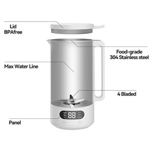 BOURGE CHEF Nut Milk Maker Machine, Nut Grain,BC-BW350, Homemade Almond, Cow, Soy, Coffee, Plant Based Milks,Soybean Milk, Rice Paste, Tea, Juice, Stew, Automatic and Self-Cleaning