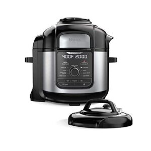 ninja fd401 foodi 8-qt. 9-in-1 deluxe xl cooker & air fryer-stainless steel pressure cooker, 8-quart, (renewed)