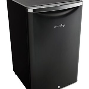 Danby DAR044A6MDB-6 4.4 Cu.Ft. Mini Fridge, Compact Refrigerator for Bedroom, Living Room, Bar, Dorm, Kitchen, Office, E-Star Rated with Door Lock, Black