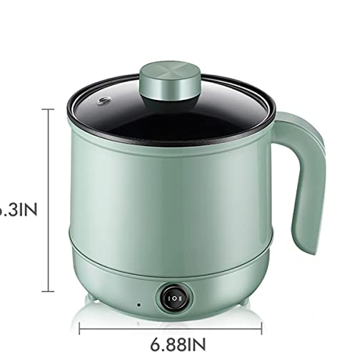 MINTER Mini Electric Hot Pot with Steam Rack, 1.7L Rapid Noodle Cooker, Mini Hot Pot, Egg Cooker, Non-Stick Casserole, 110V 600W -