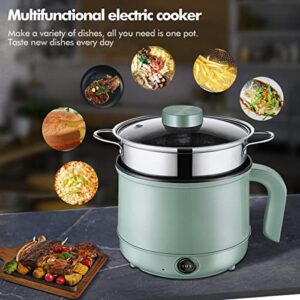 MINTER Mini Electric Hot Pot with Steam Rack, 1.7L Rapid Noodle Cooker, Mini Hot Pot, Egg Cooker, Non-Stick Casserole, 110V 600W -