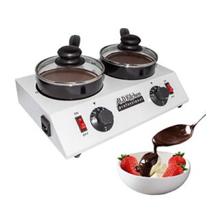 aldkitchen chocolate melting pot | professional chocolate tempering machine with manual control | heated chocolate | 110v | double (4.5 lb (2.4 kg))