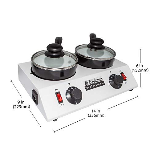 ALDKitchen Chocolate Melting Pot | Professional Chocolate Tempering Machine with Manual Control | Heated Chocolate | 110V | Double (4.5 lb (2.4 kg))