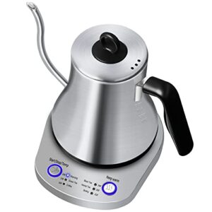 Homtone Gooseneck Electric Kettle, Coffee Pour Over Kettle, Temp Control Tea Kettle, Stainless Steel kettle with 6 Variable Presets, Auto Shutoff, 0.8L